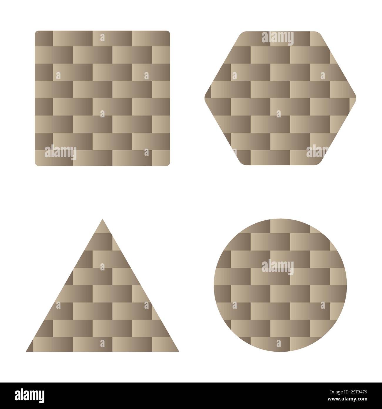 Woven texture shapes. Square pattern vector. Geometric basket style ...