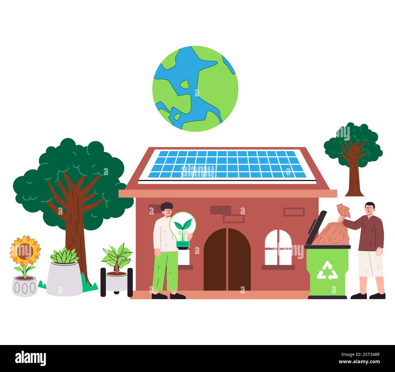 Sustainable living eco-friendly lifestyle nature conservation men ...