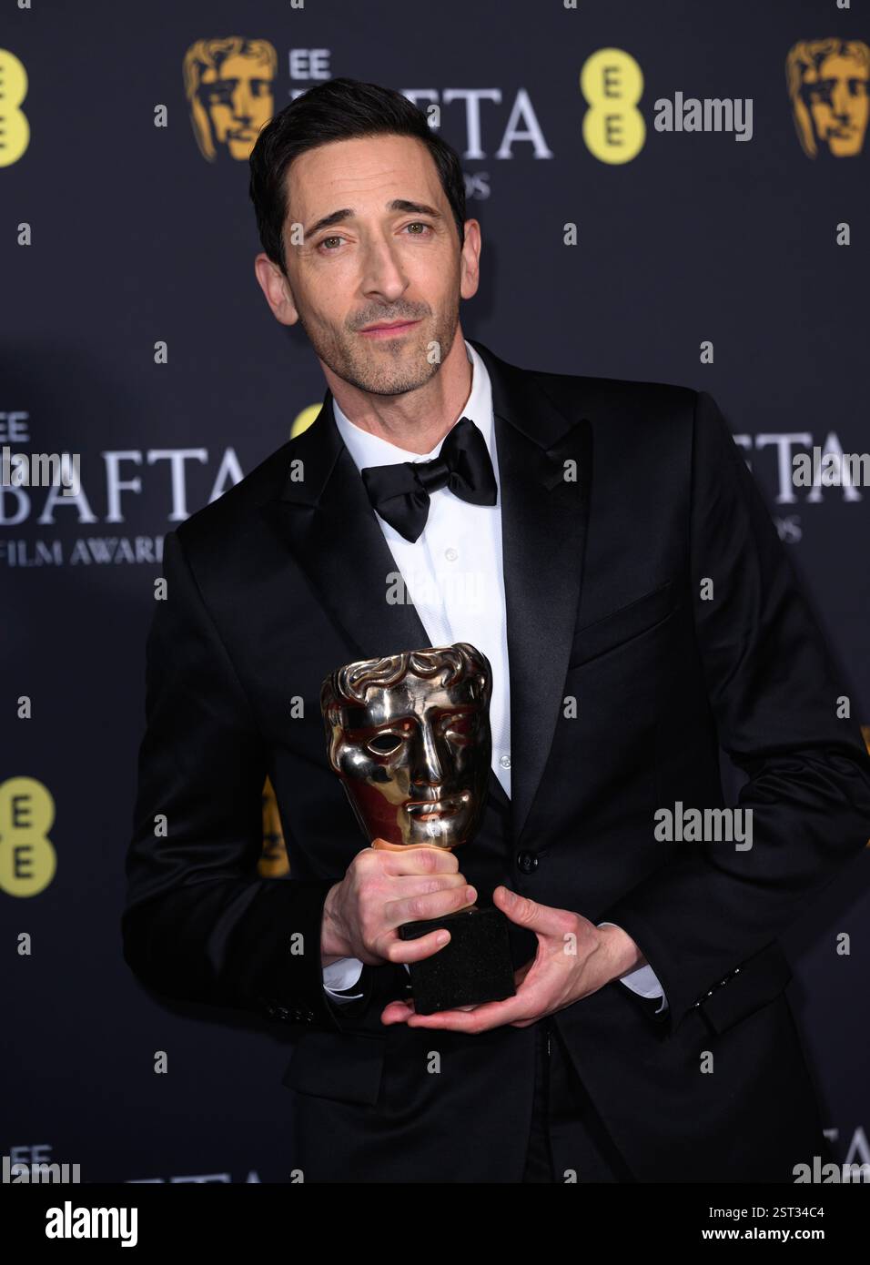 London, UK. February 16th, 2025. Adrien Brody in the Winners Room at ...