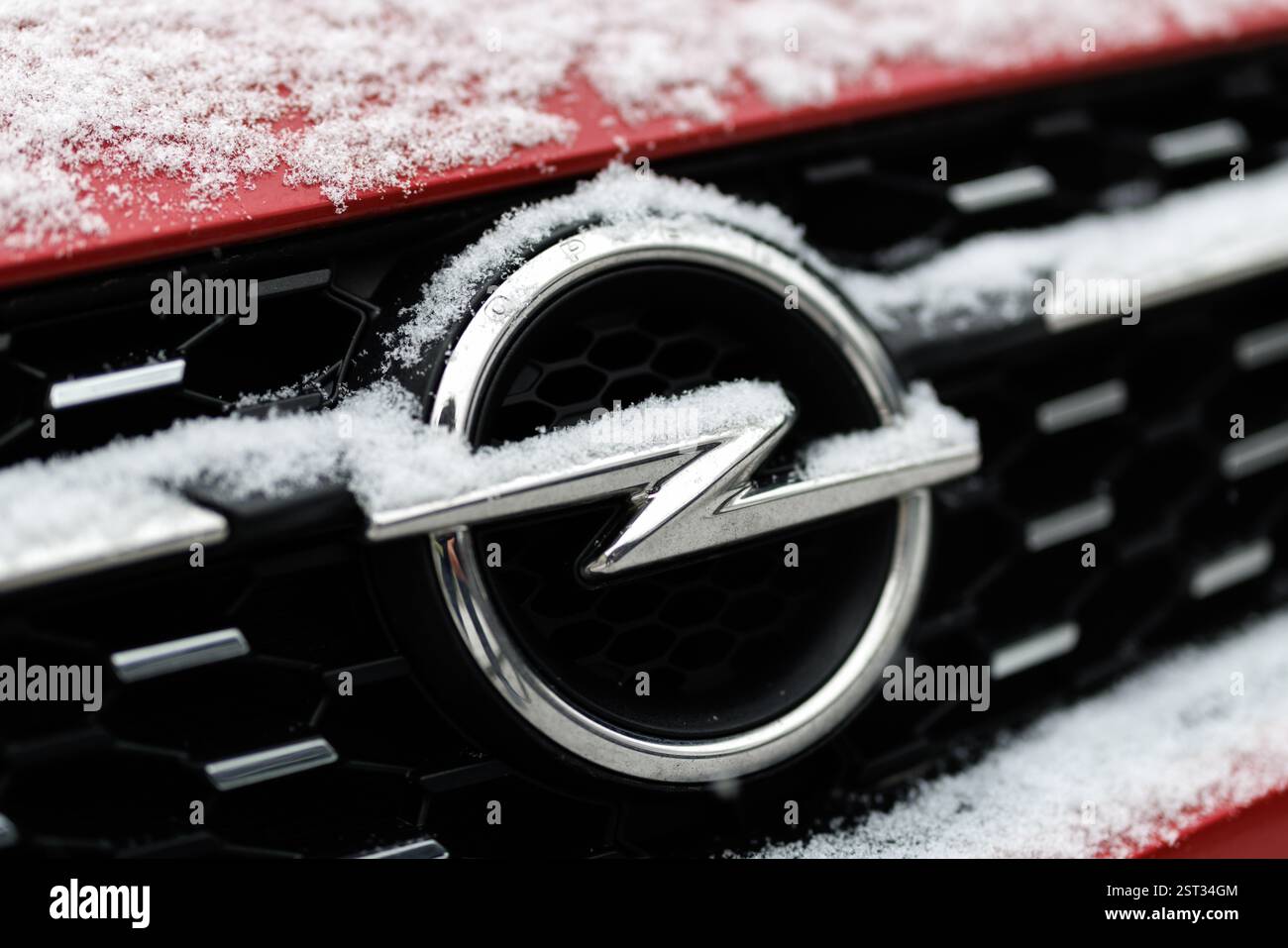 Munich, Germany. 16th Feb, 2025. The Opel brand logo can be seen on the ...