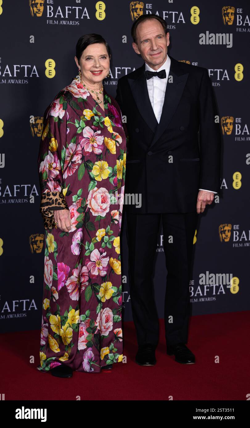 London, UK. February 16th, 2025. Isabella Rossellini and Ralph Fiennes ...