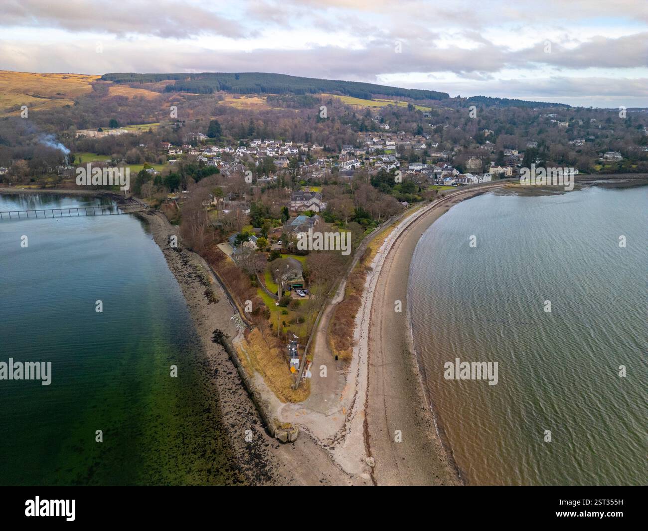 Aerial view of Rhu on Gare Loch , Argyll and Bute, Scotland, UK Stock ...