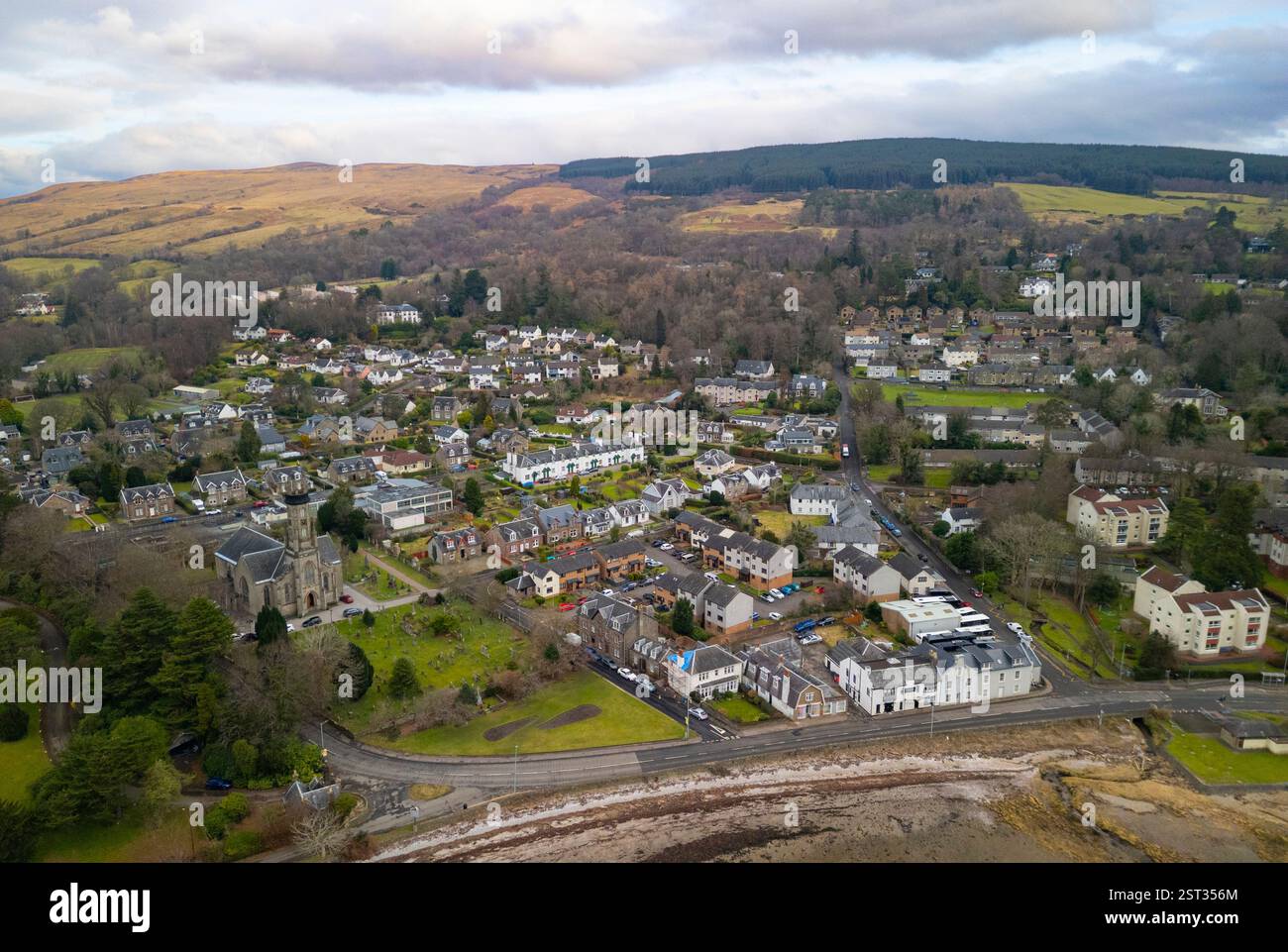 Aerial view of Rhu on Gare Loch , Argyll and Bute, Scotland, UK Stock ...