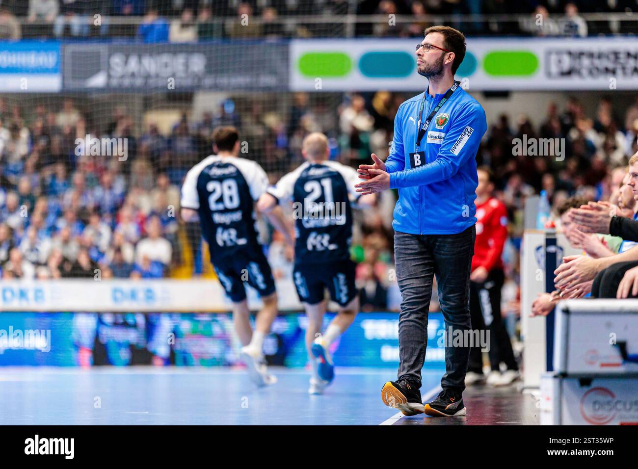 Lemgo, Deutschland. 16th Feb, 2025. Jaron Siewert (Fuechse Berlin ...