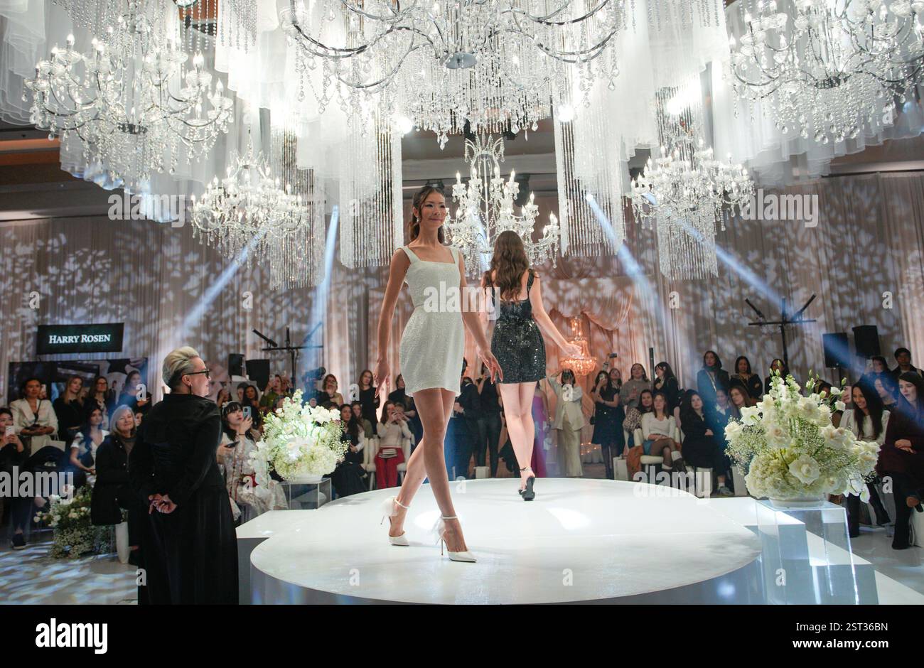 Vancouver, Canada. 16th Feb, 2025. Models present wedding dresses ...