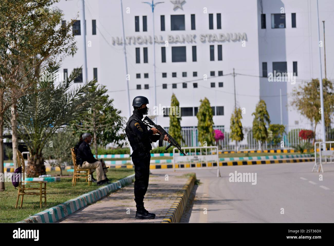 Police officers stand guard to ensure security outside the National ...