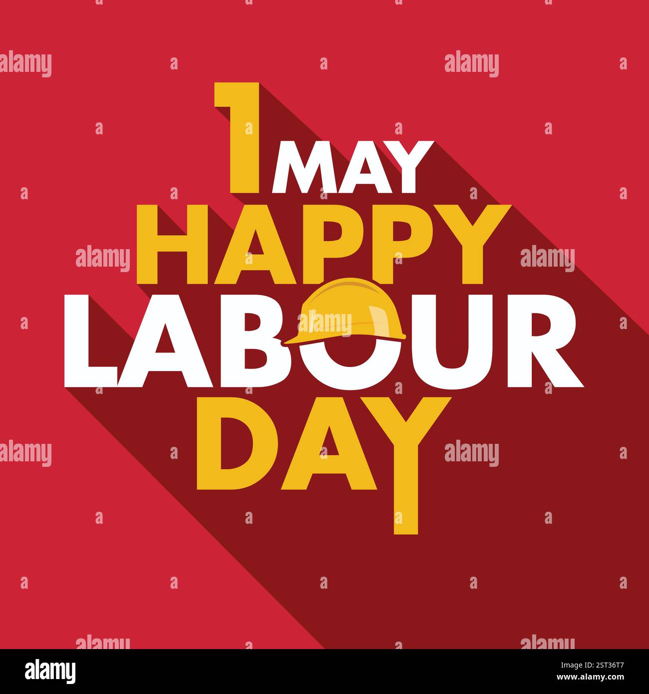 Happy Labour Day banner Design with yellow safety hat to celebrate ...