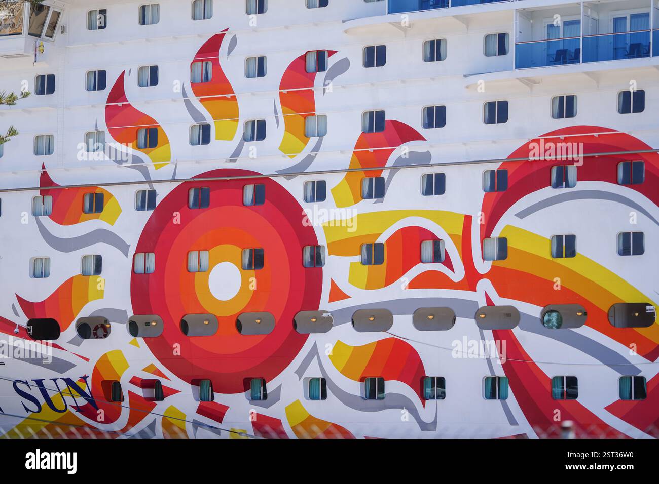 Adelaide, Australia 17 February 2025. Norwegian Sun cruise liner docks ...