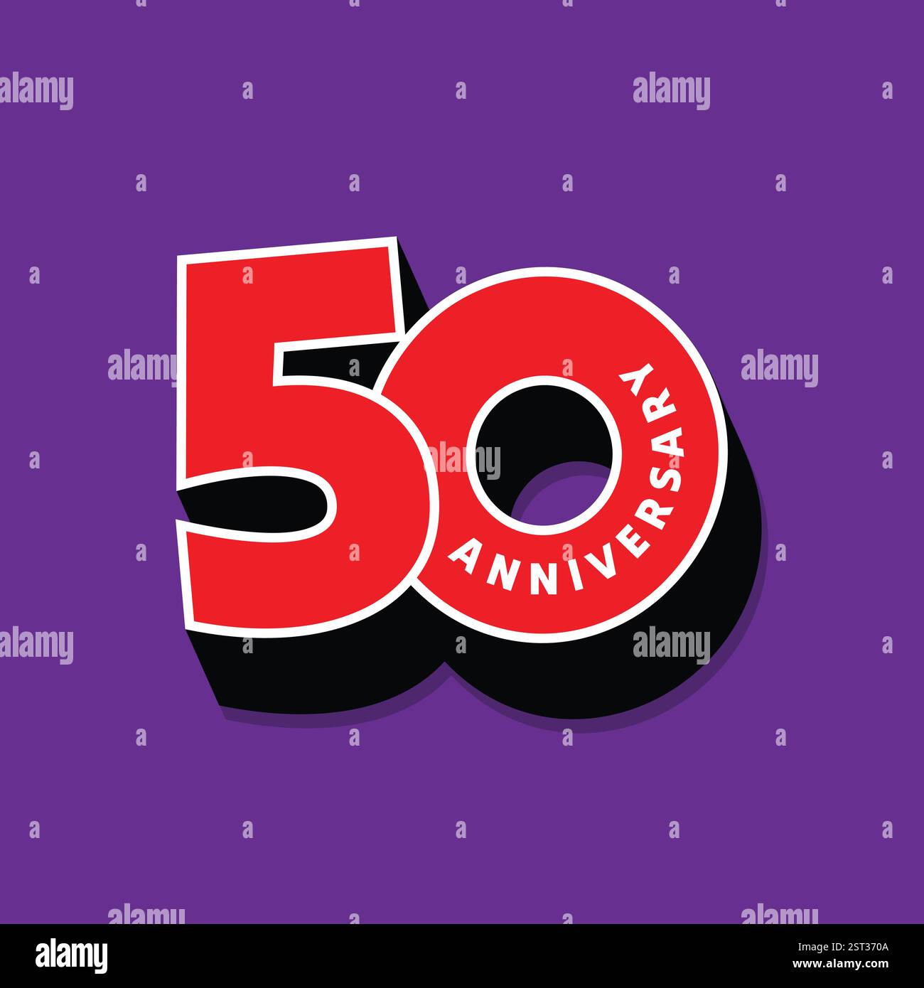 50th anniversary banner design with bold modern 3D text effect isolated ...
