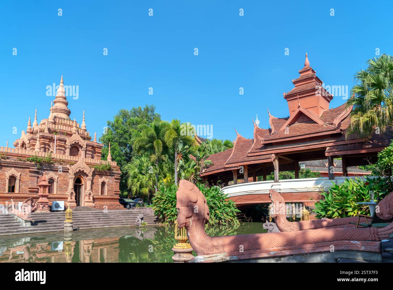 Dai-style architecture in Xishuangbanna, Yunnan, China Stock Photo - Alamy