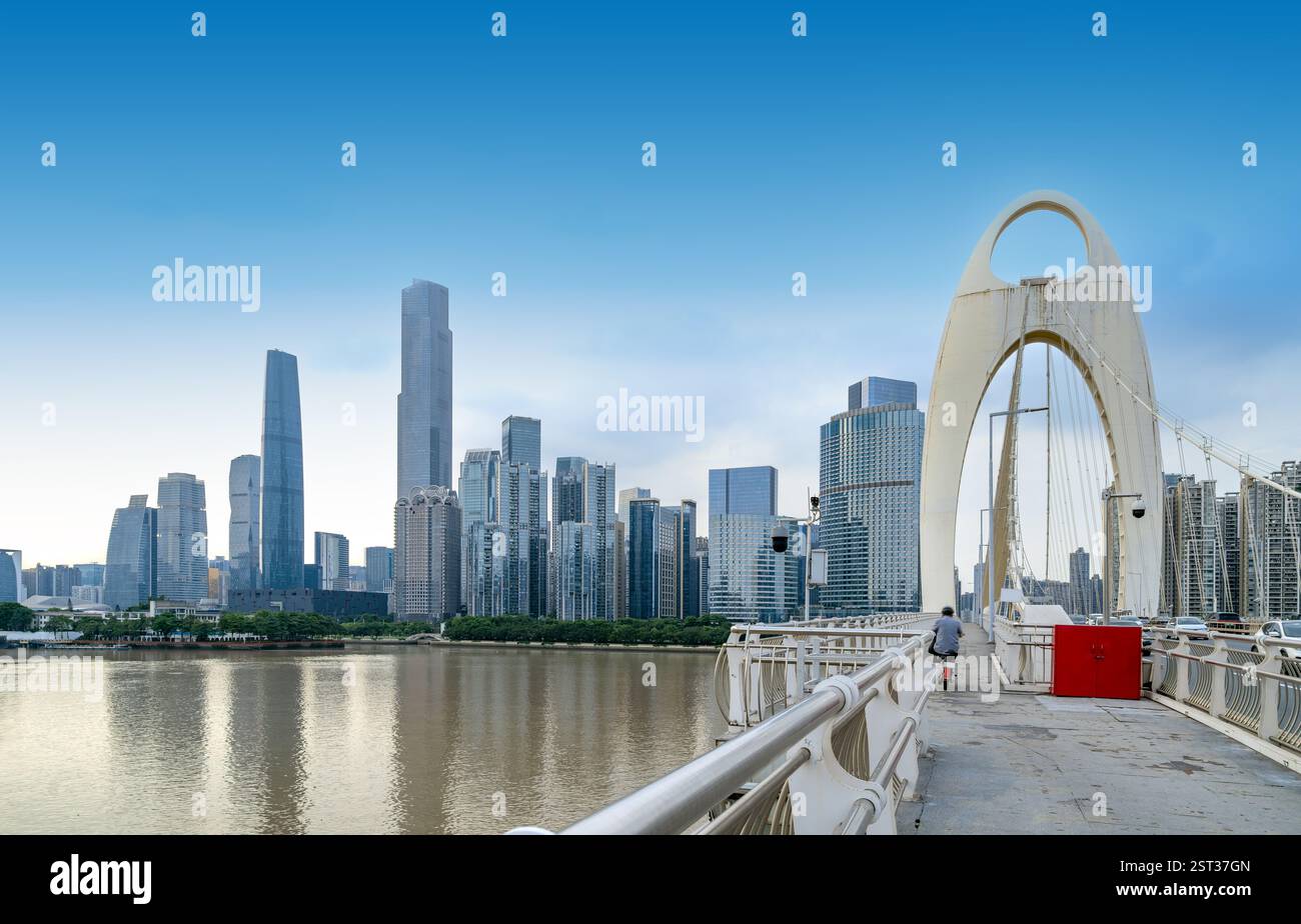 Modern city scenery, Zhujiang New Town, Guangzhou, China Stock Photo ...