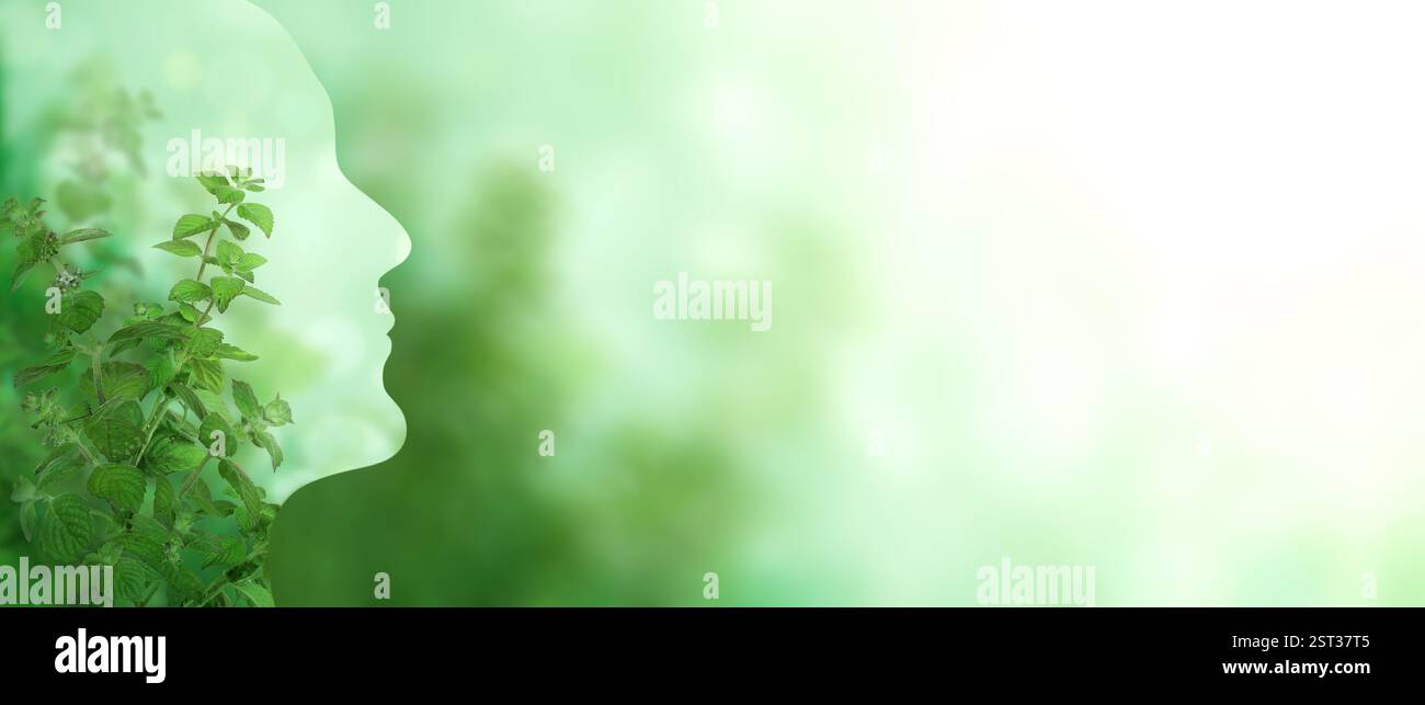 Human profile made green hi-res stock photography and images - Alamy