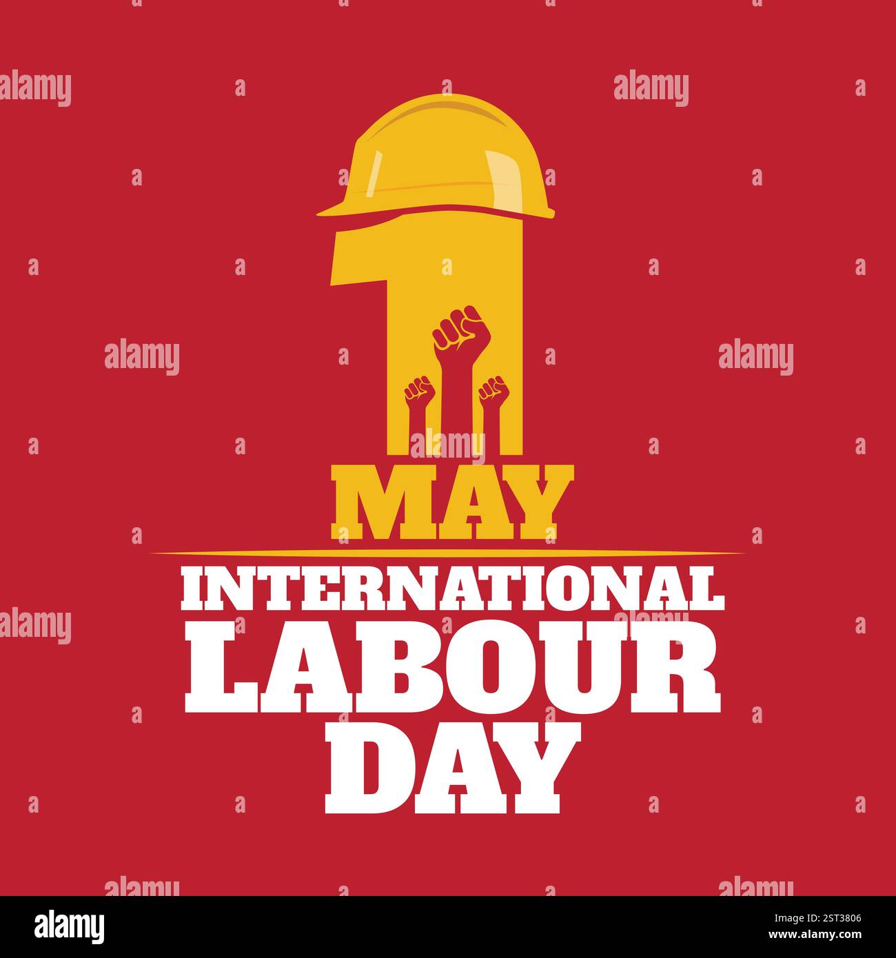 Happy Labour Day banner Design with yellow safety hat to celebrate ...