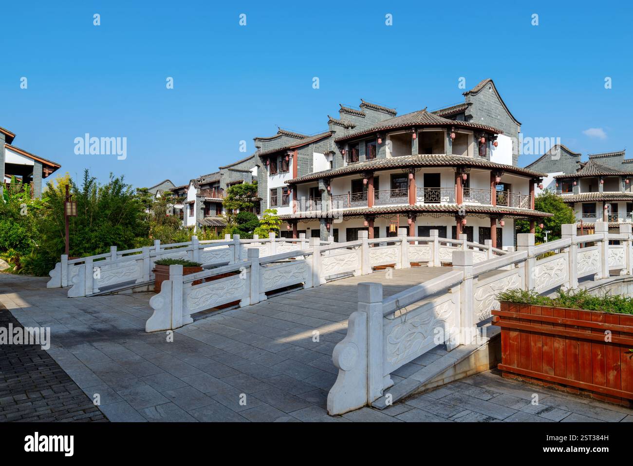 Jiangnan-style historical buildings in Mengzi Rice Noodle Town, Yunnan ...
