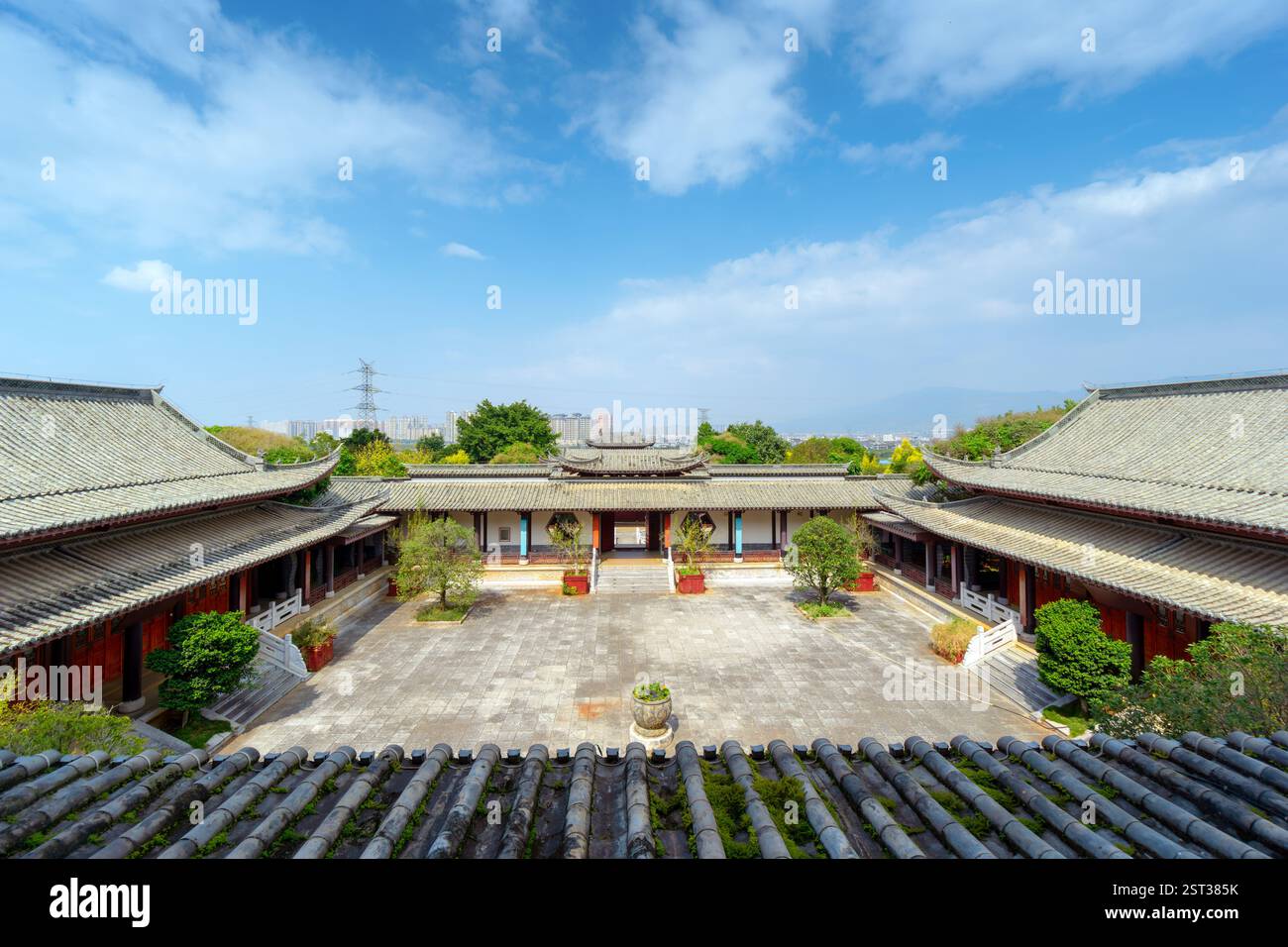 Traditional Chinese ancient buildings, Mengzi, Yunnan, China Stock ...