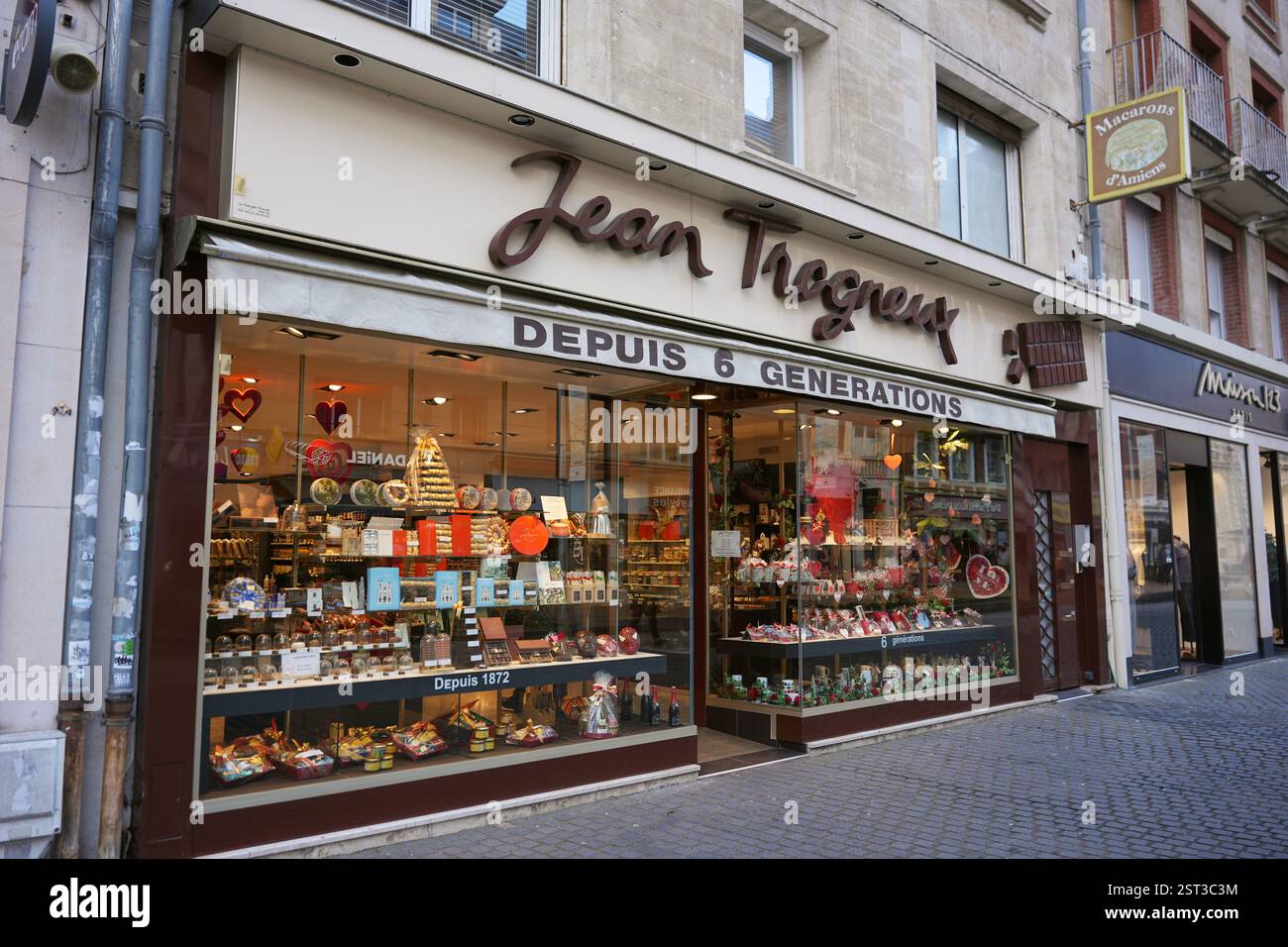 Exterior of the Jean Trogneux chocolate shop in Amiens. France 17.02. ...