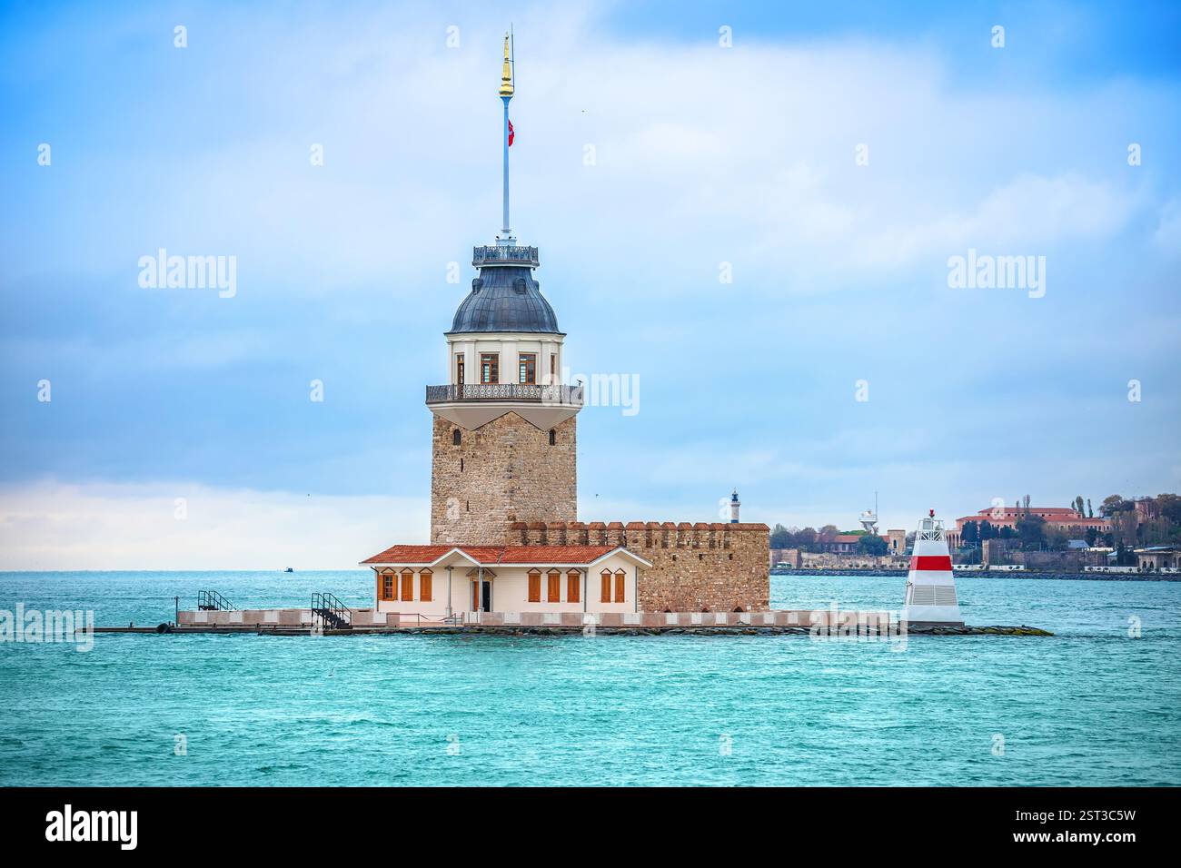 The Maiden Tower or Kız Kulesi small islet at the southern entrance of ...