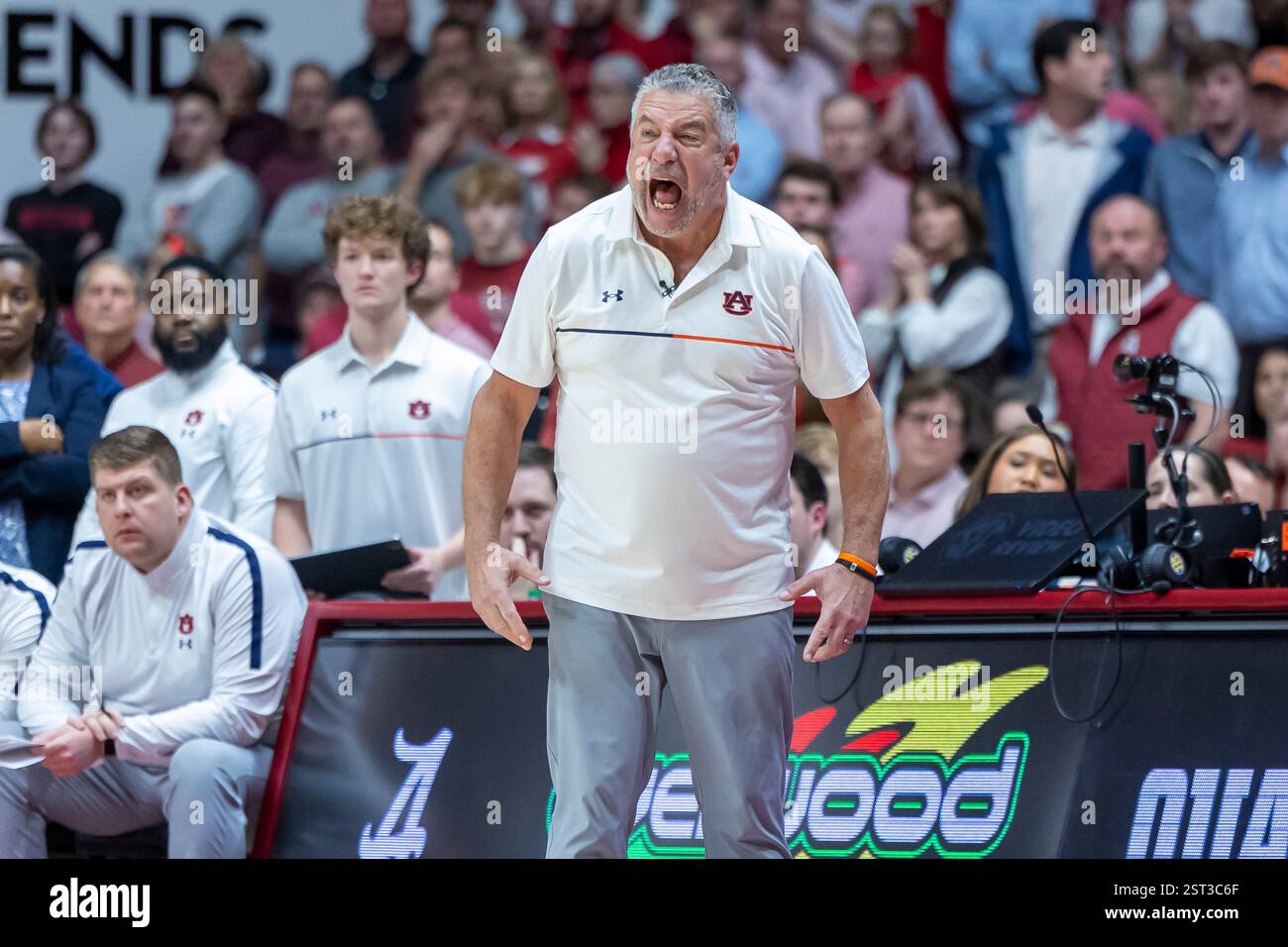 Auburn Head Coach Bruce Pearl Coaches His Team During The Second Half
