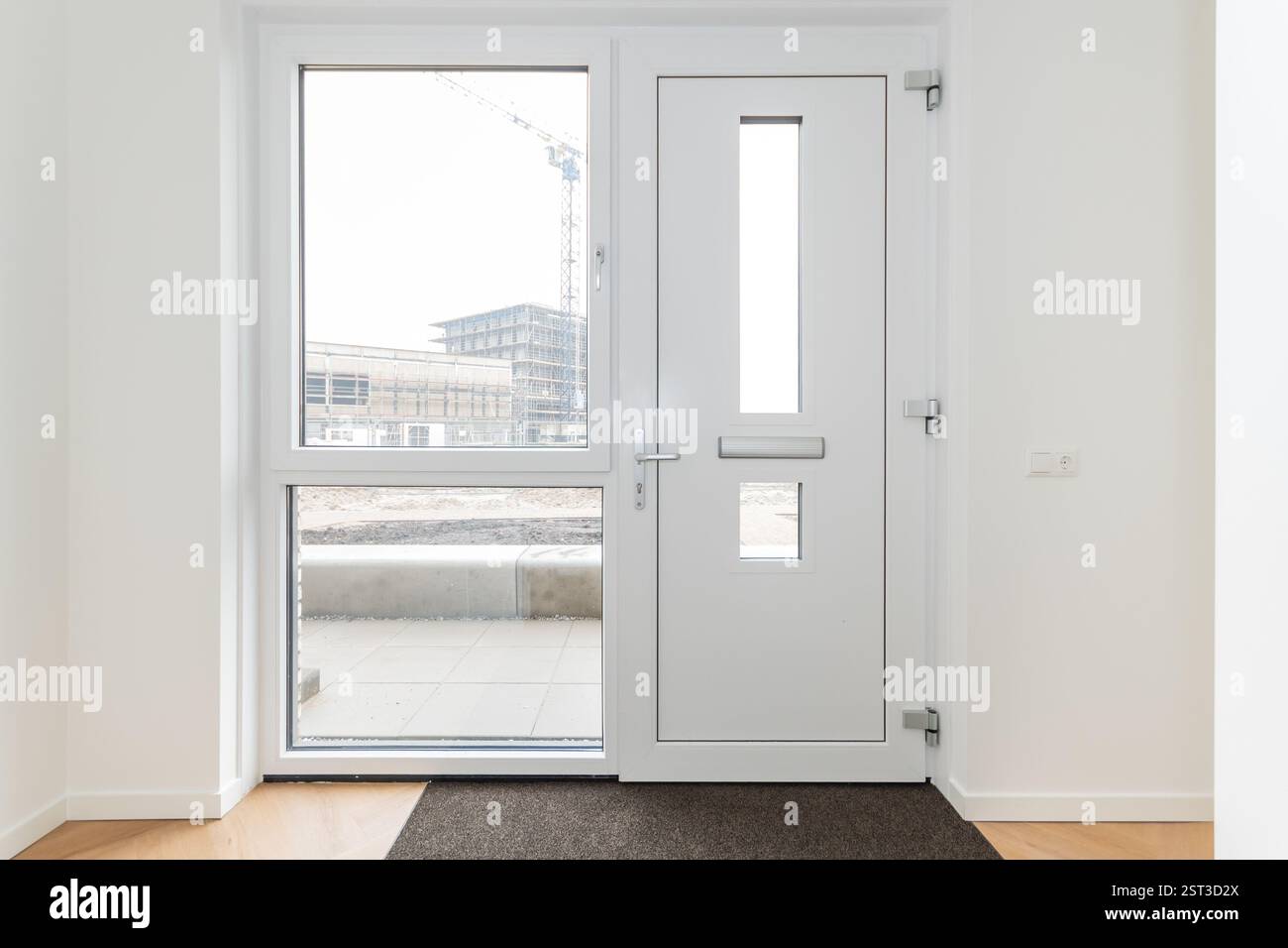 interior reception room of modern new build residential smart house ...