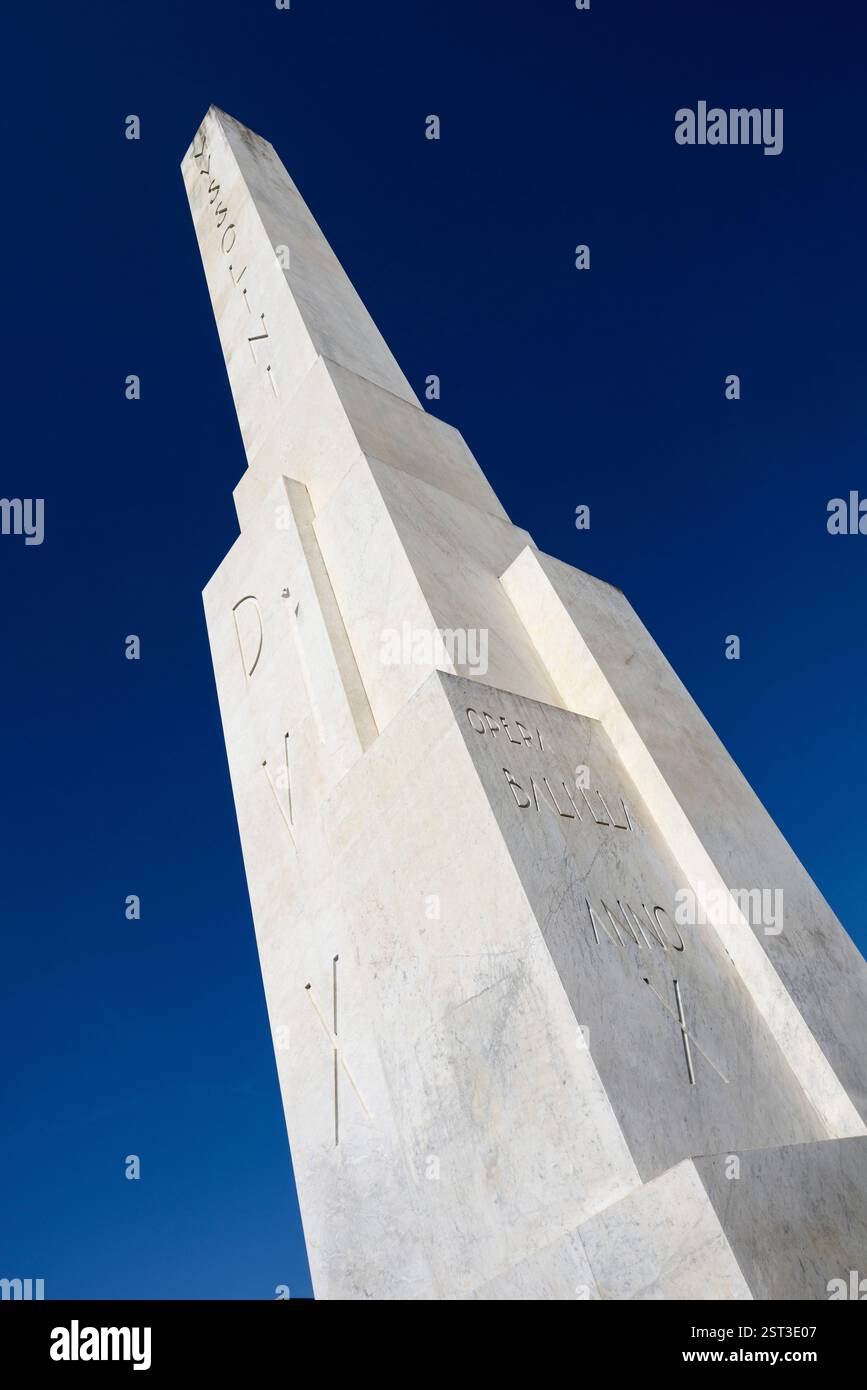 Rome. Italy. Obelisk at the entrance to the Foro Italico, bearing the ...