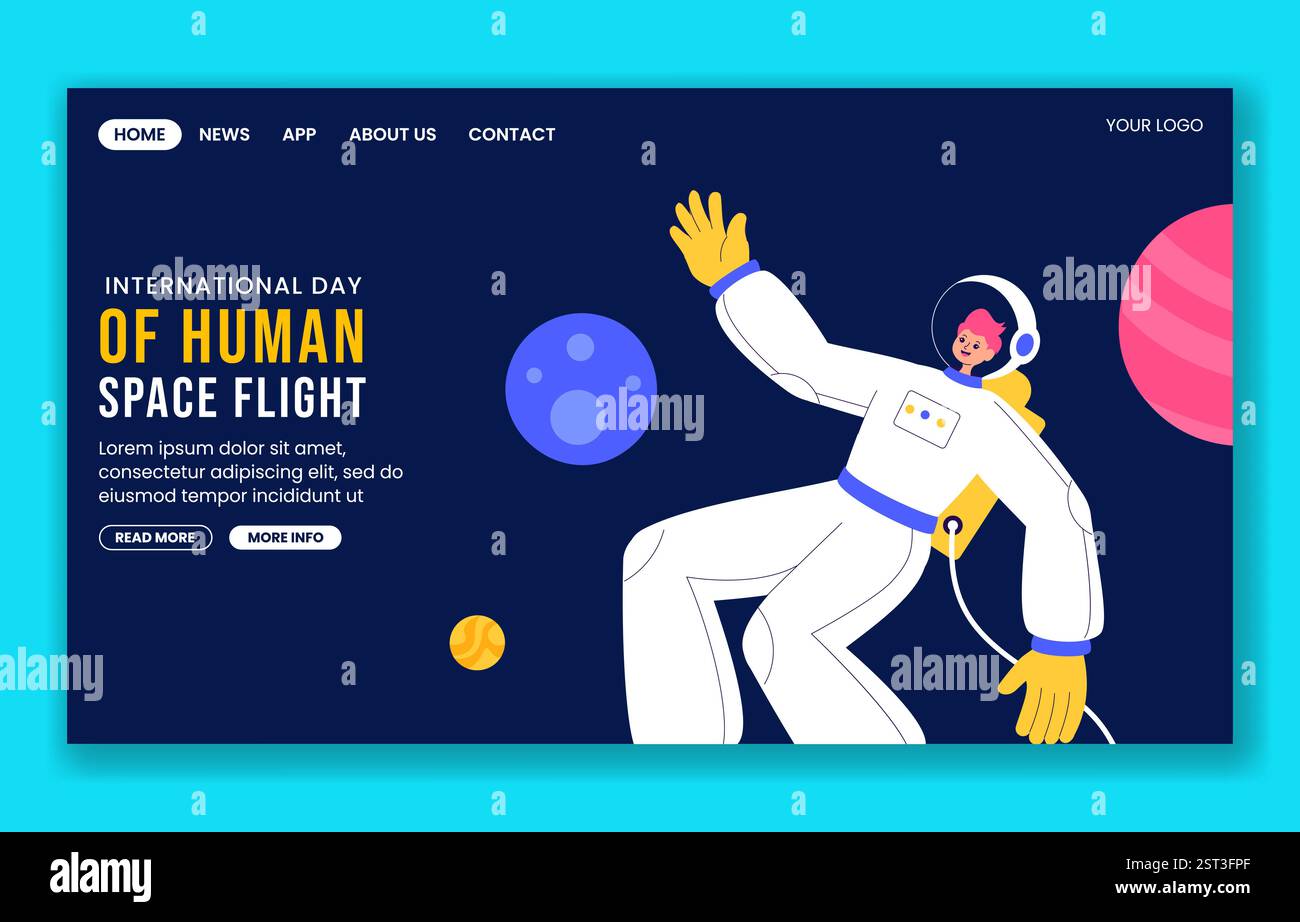 Social Media Landing Page Template for Human Space Flight Awareness Stock Vector Image & Art - Alamy
