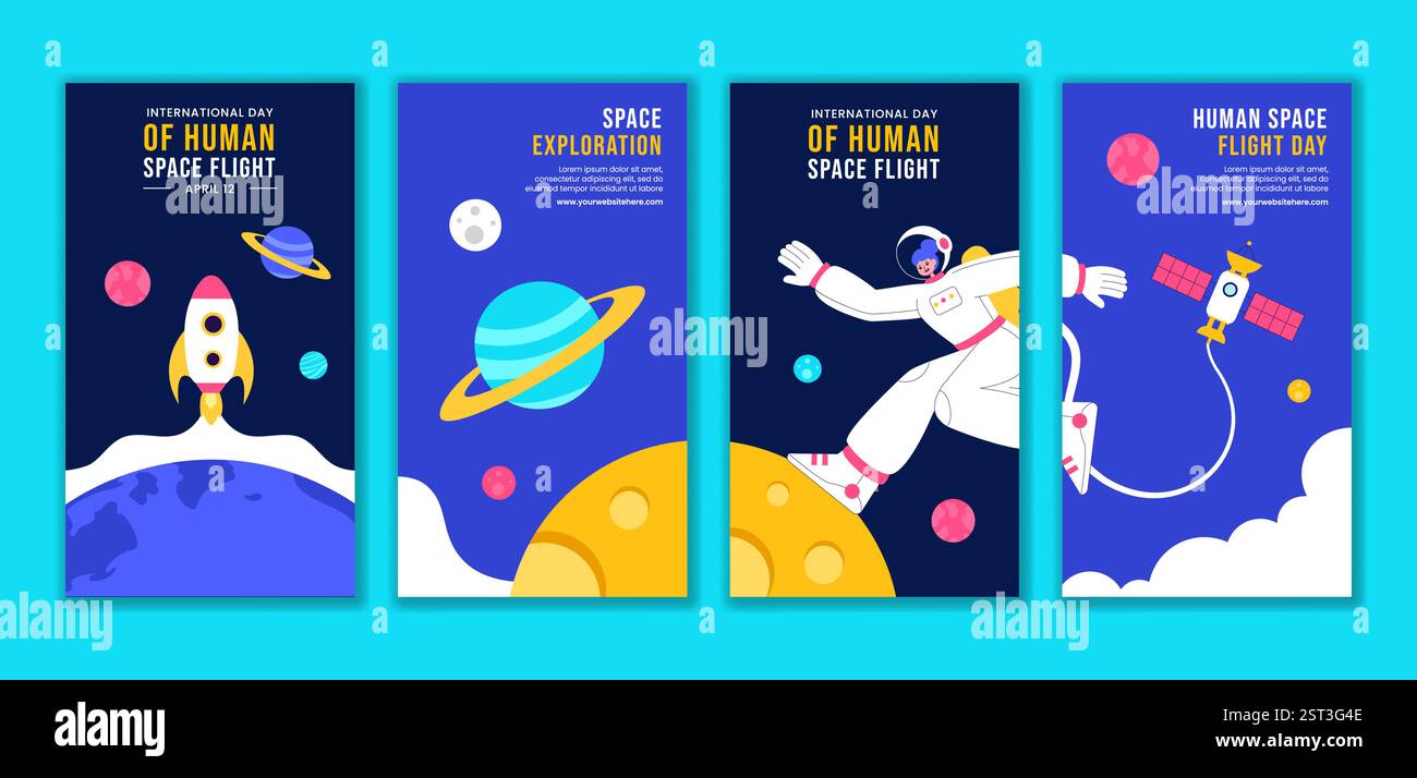 Astronaut in Space Social Media Stories Template for Human Space Flight ...