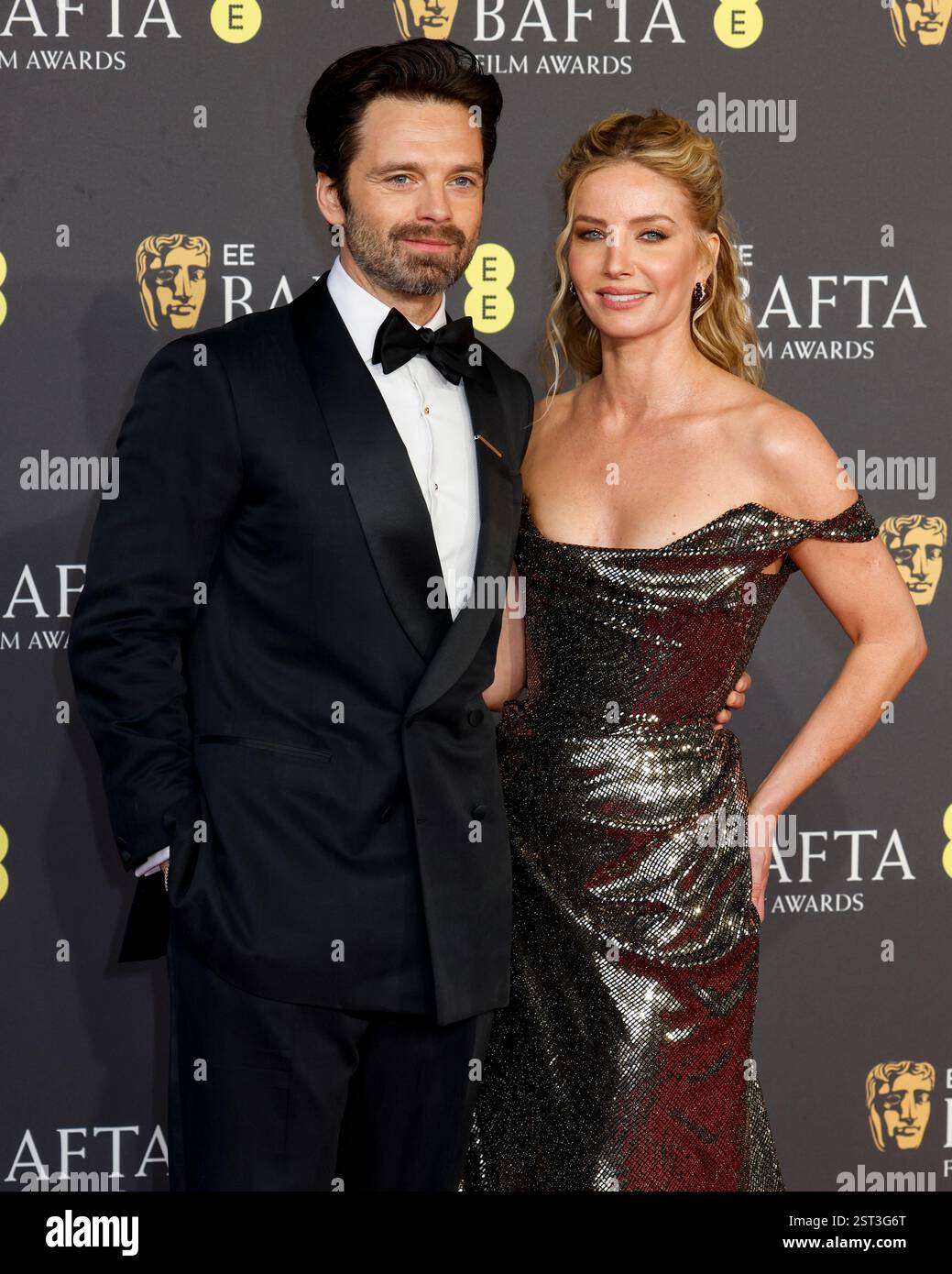 London, UK. 16th Feb, 2025. Sebastian Stan and Annabelle Wallis at the ...