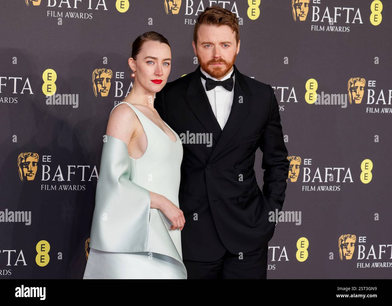 London, UK. 16th Feb, 2025. Saoirse Ronan and Jack Lowden at the BAFTA ...