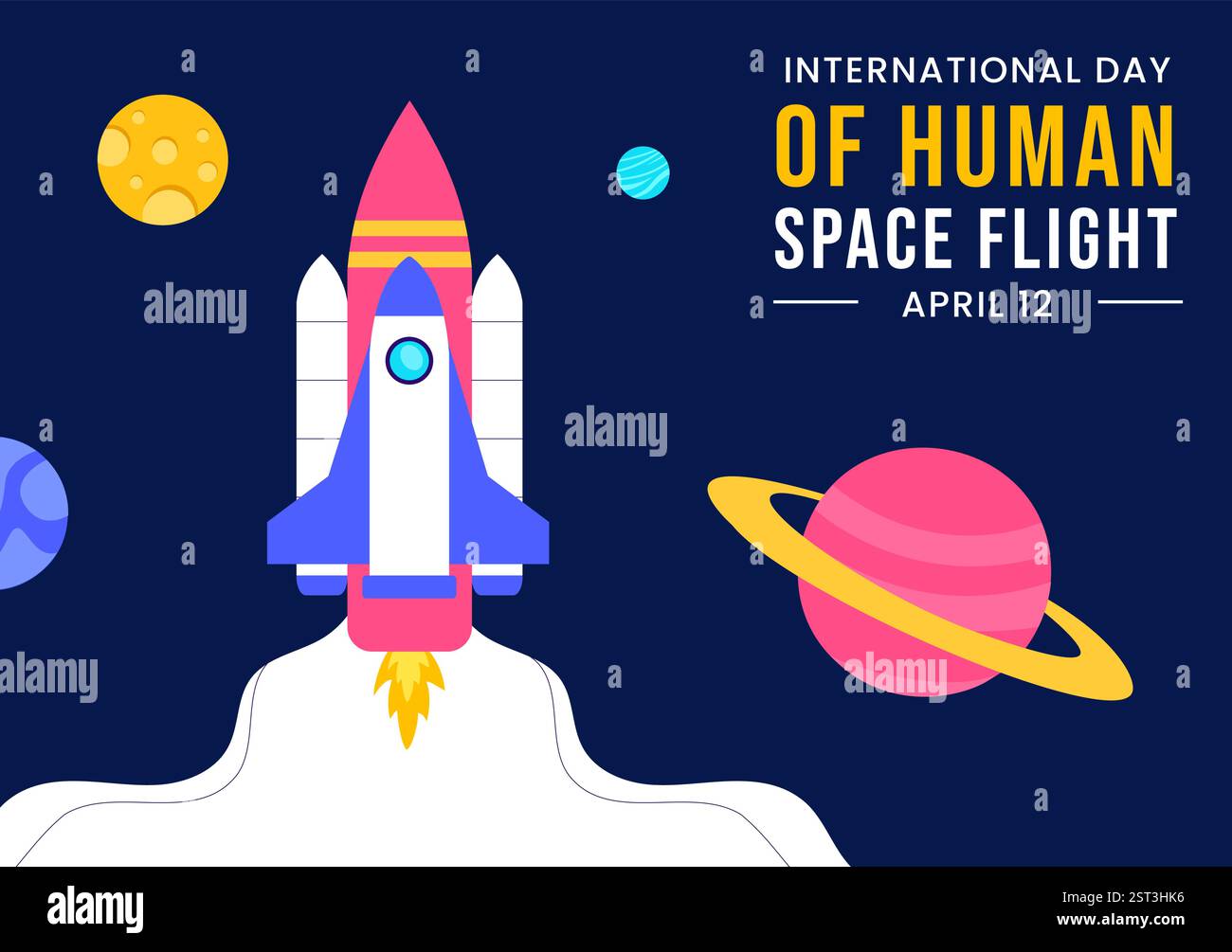 Human Space Exploration Concept with Earth View from Space Social Media Background Stock Vector ...