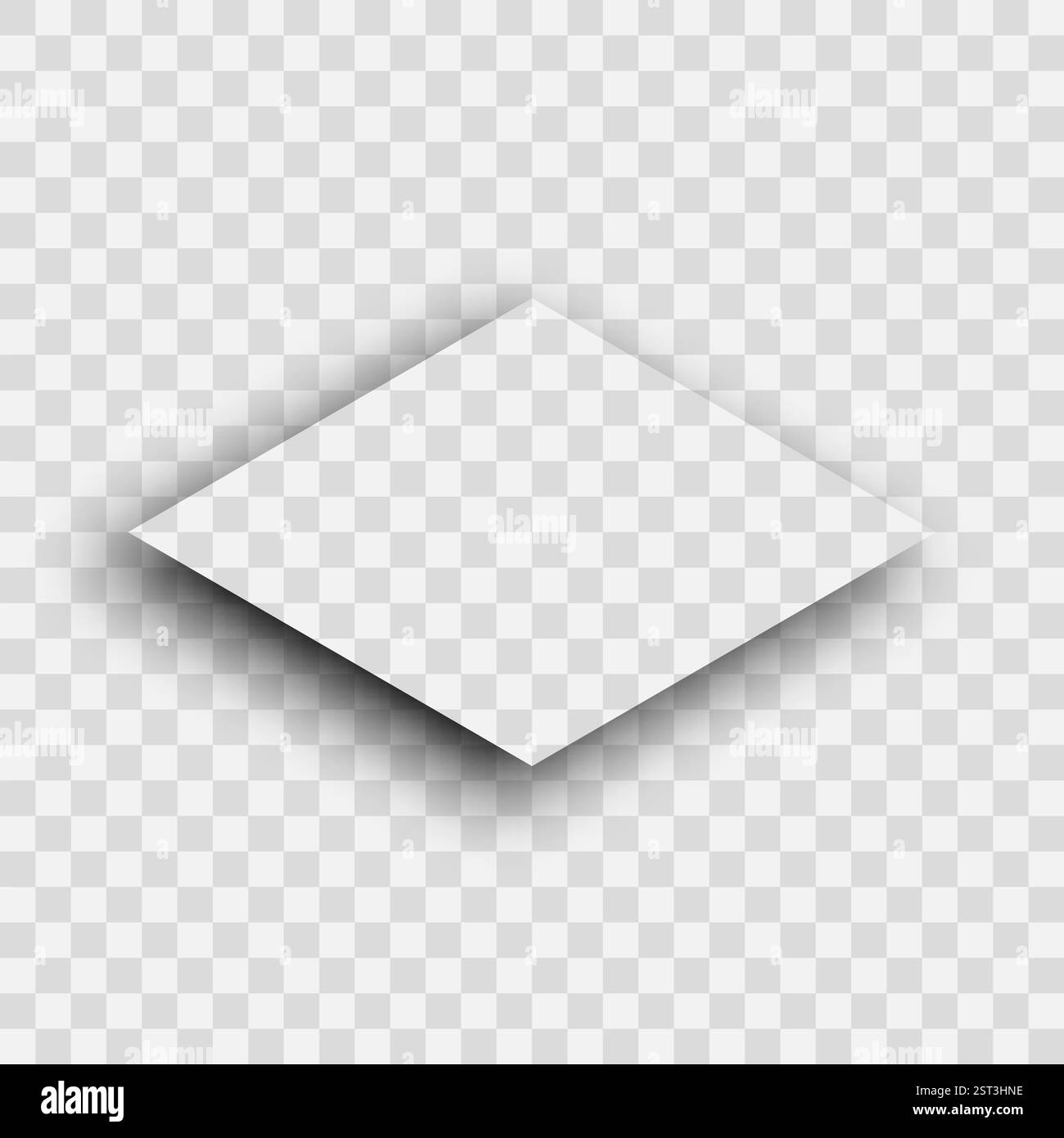 Dark transparent realistic shadow. Shadow from a rhombus isolated on ...