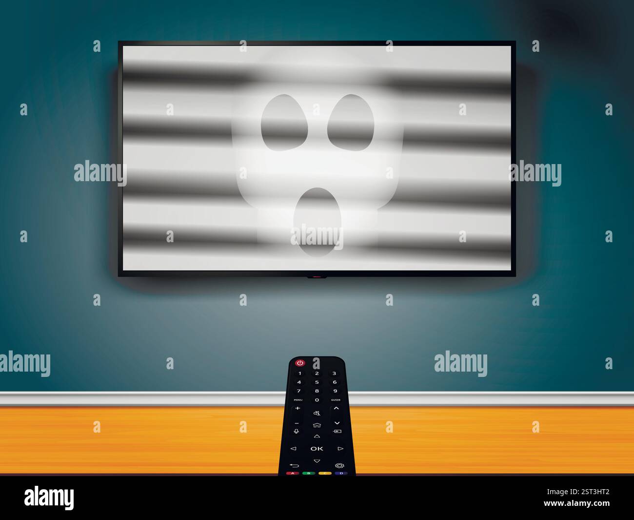 Creepy face tv screen Stock Vector Images - Alamy
