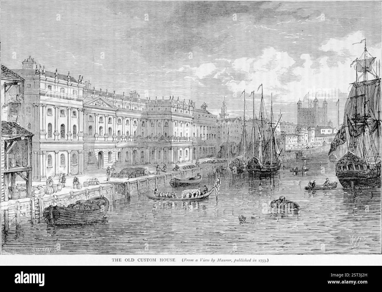 Joseph Swain (after J Maurer) - The Old Custom House - 1753 - Old and ...