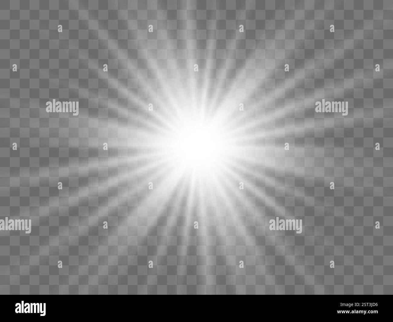 Sunlight on a transparent background. Isolated white rays of light ...