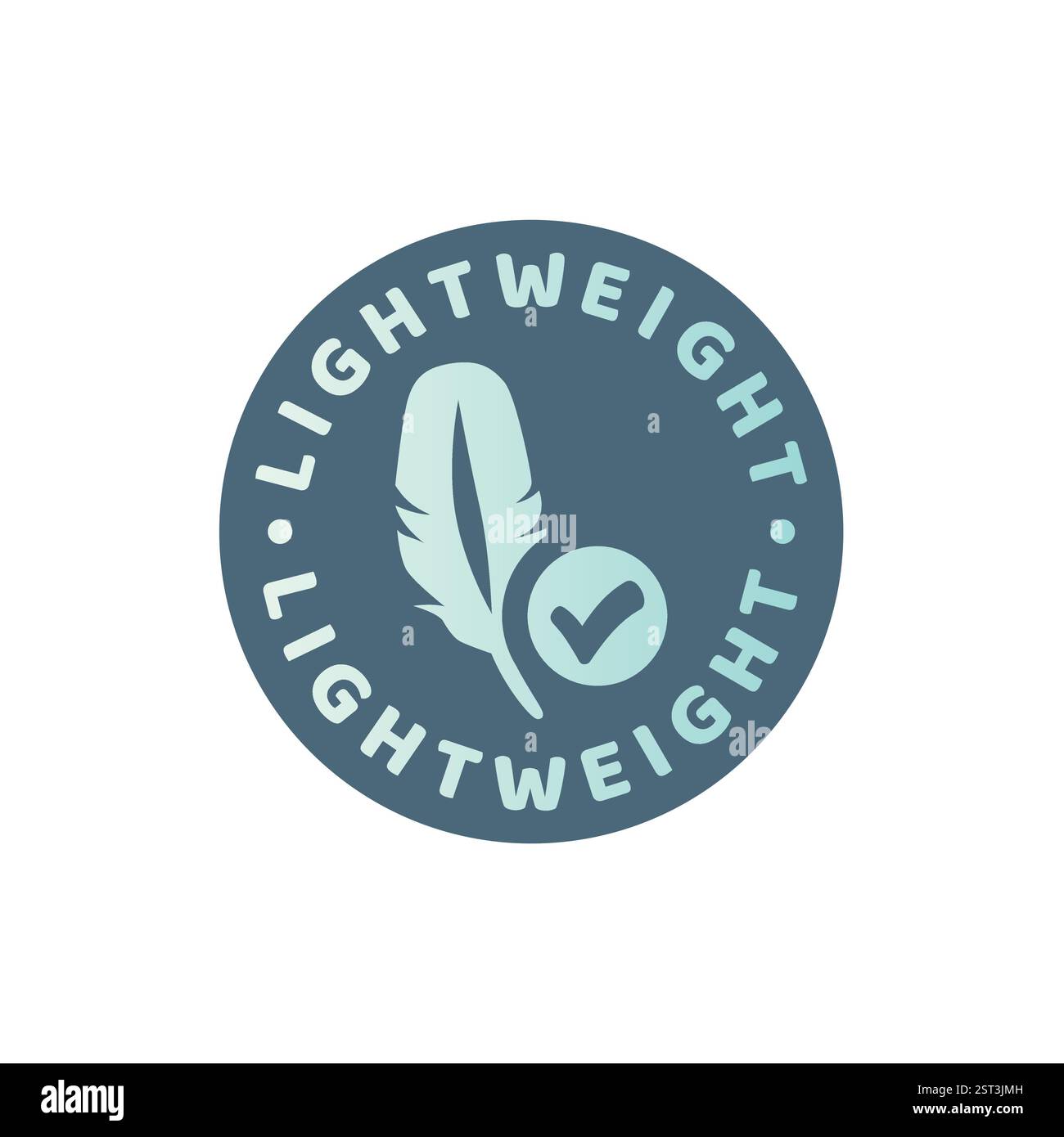Lightweight product with feather vector label. Light weight fabric or ...