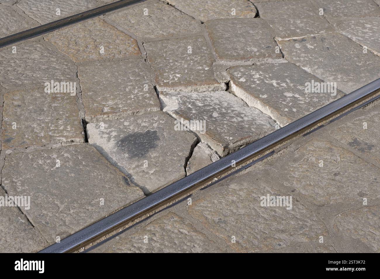 Milan, . 17th Feb, 2025. The poor maintenance of the Pavè in the city ...