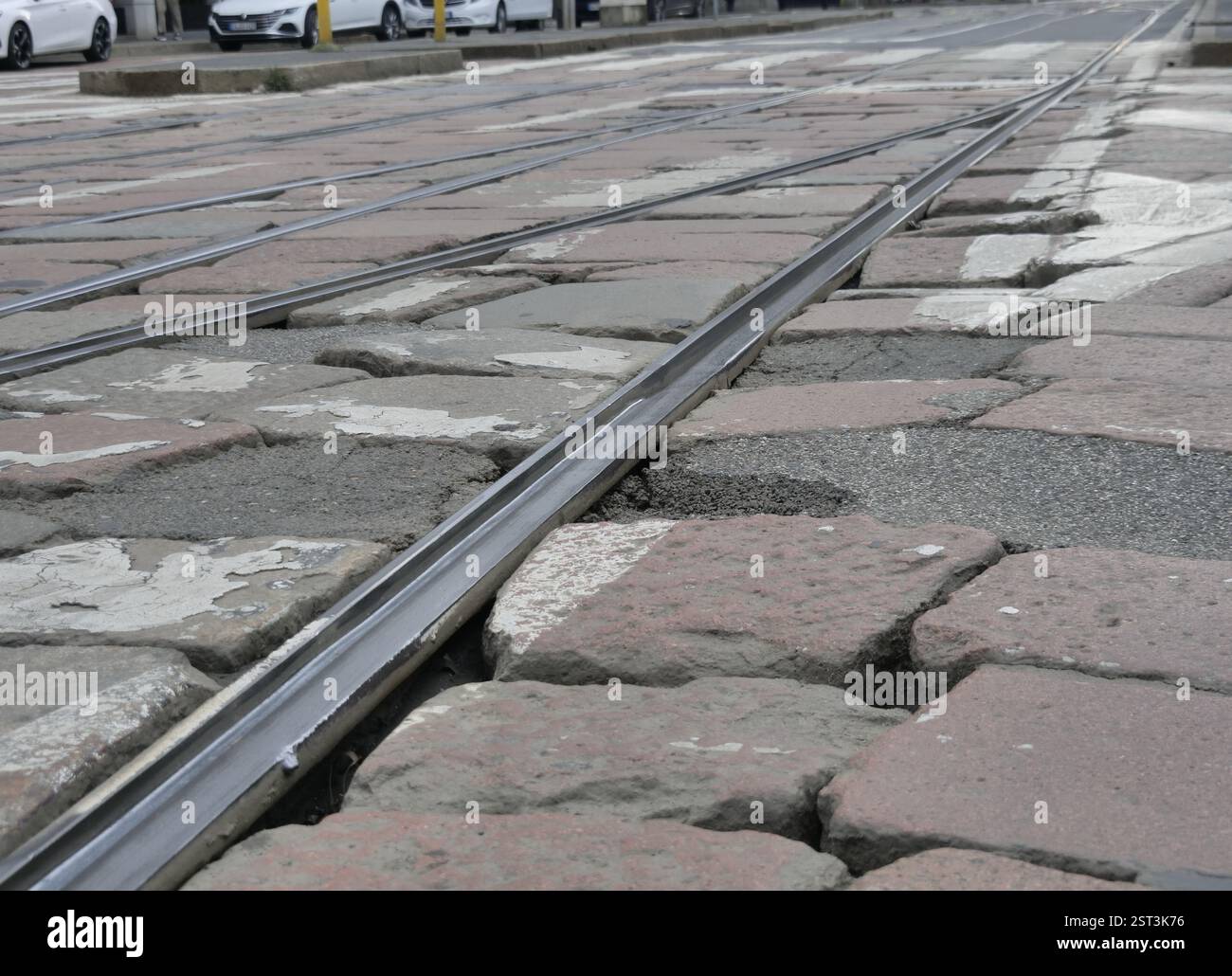 Milan, . 17th Feb, 2025. The poor maintenance of the Pavè in the city ...
