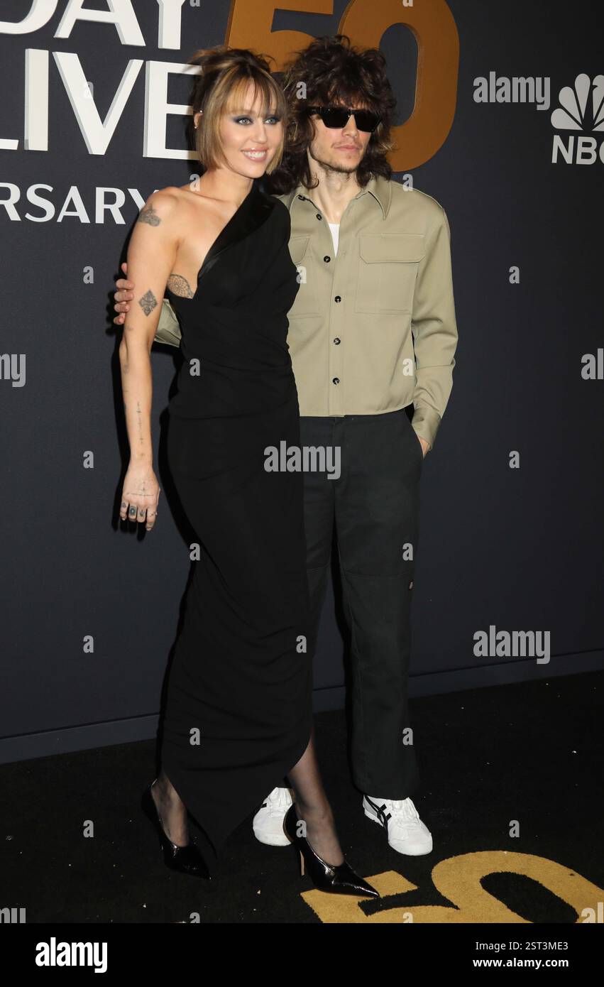 February 16, 2025, New York, New York, USA: Singer MILEY CYRUS and her ...