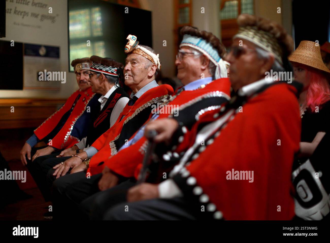 Victoria, Can. 22nd Apr, 2024. Haida Nation Hereditary Chiefs, from ...