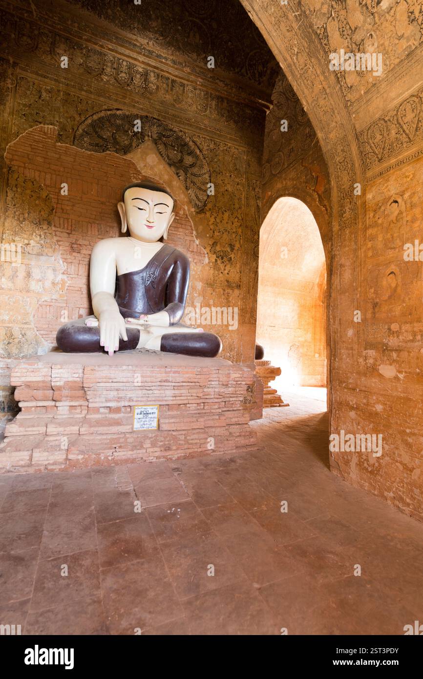 Myanmar, Bagan, Buddha statue in the Tham Bula Pha Ya temple built by ...