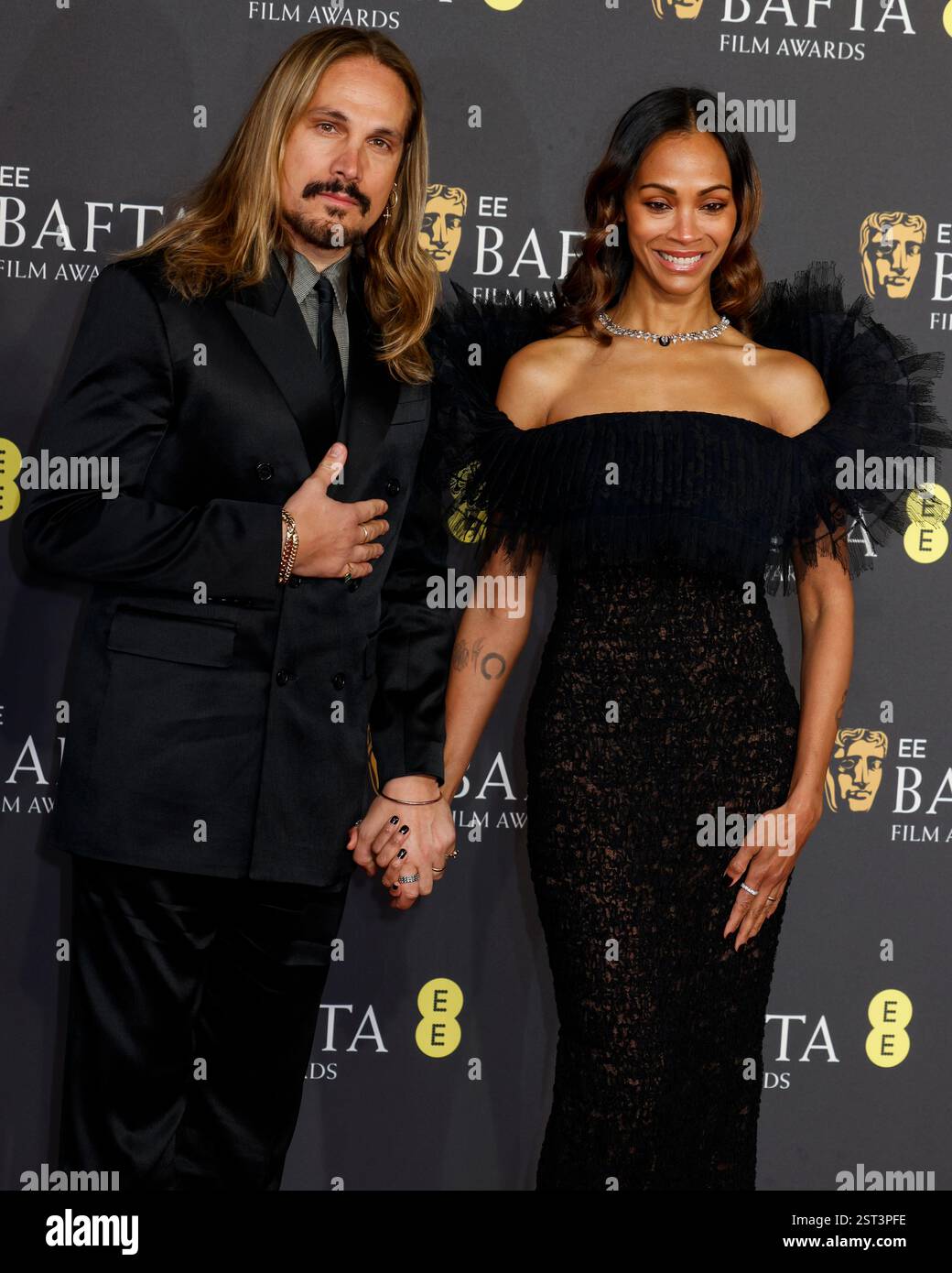 Marco Perego and Zoe Saldana at the BAFTA: British Academy Film Awards ...