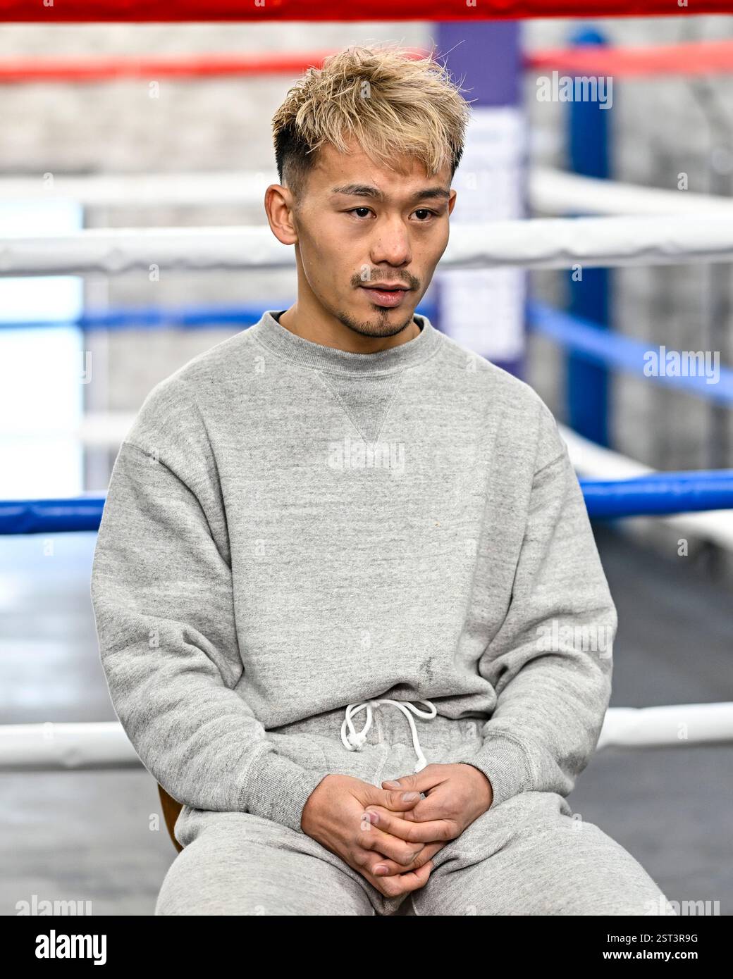 Seiya Tsutsumi, WBA bantamweight champion of Japan during a public ...