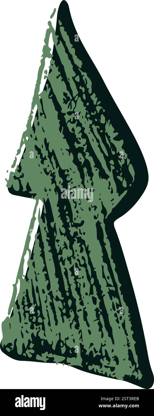 Arrow up crayon drawing. Neo brutalist doodle style. Pointer for ...