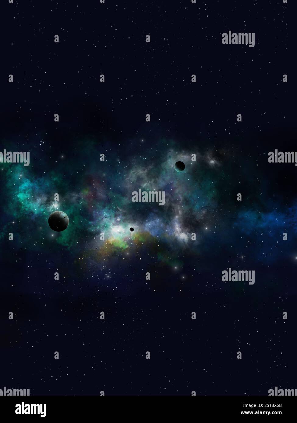 deep space star field nebula background with stars planets and space ...