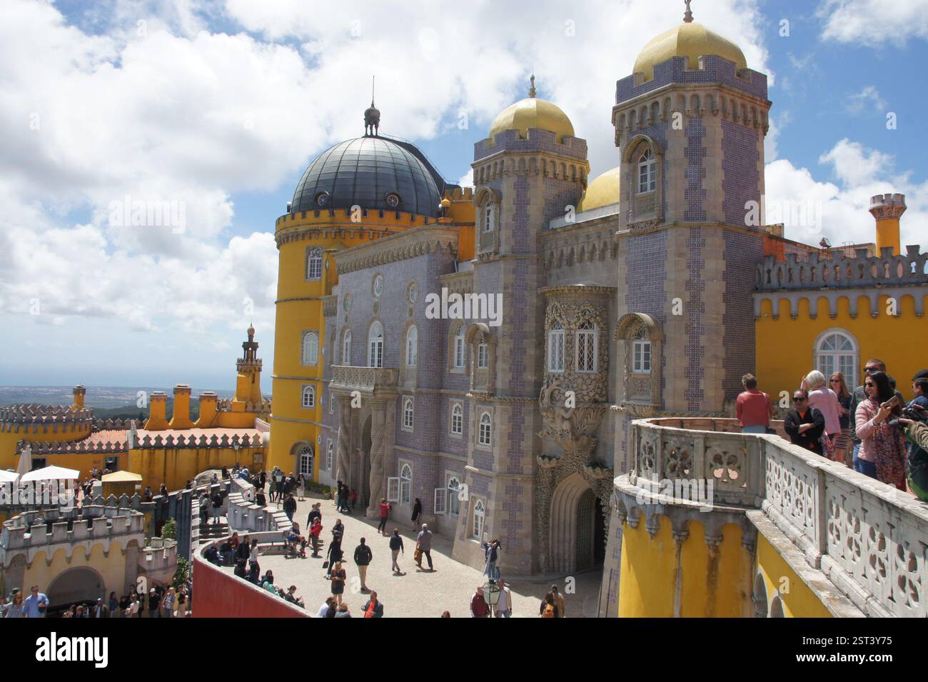 Pena Palace, Sintra: A majestic castle perched atop a hill, a vibrant masterpiece of Romanticism ...
