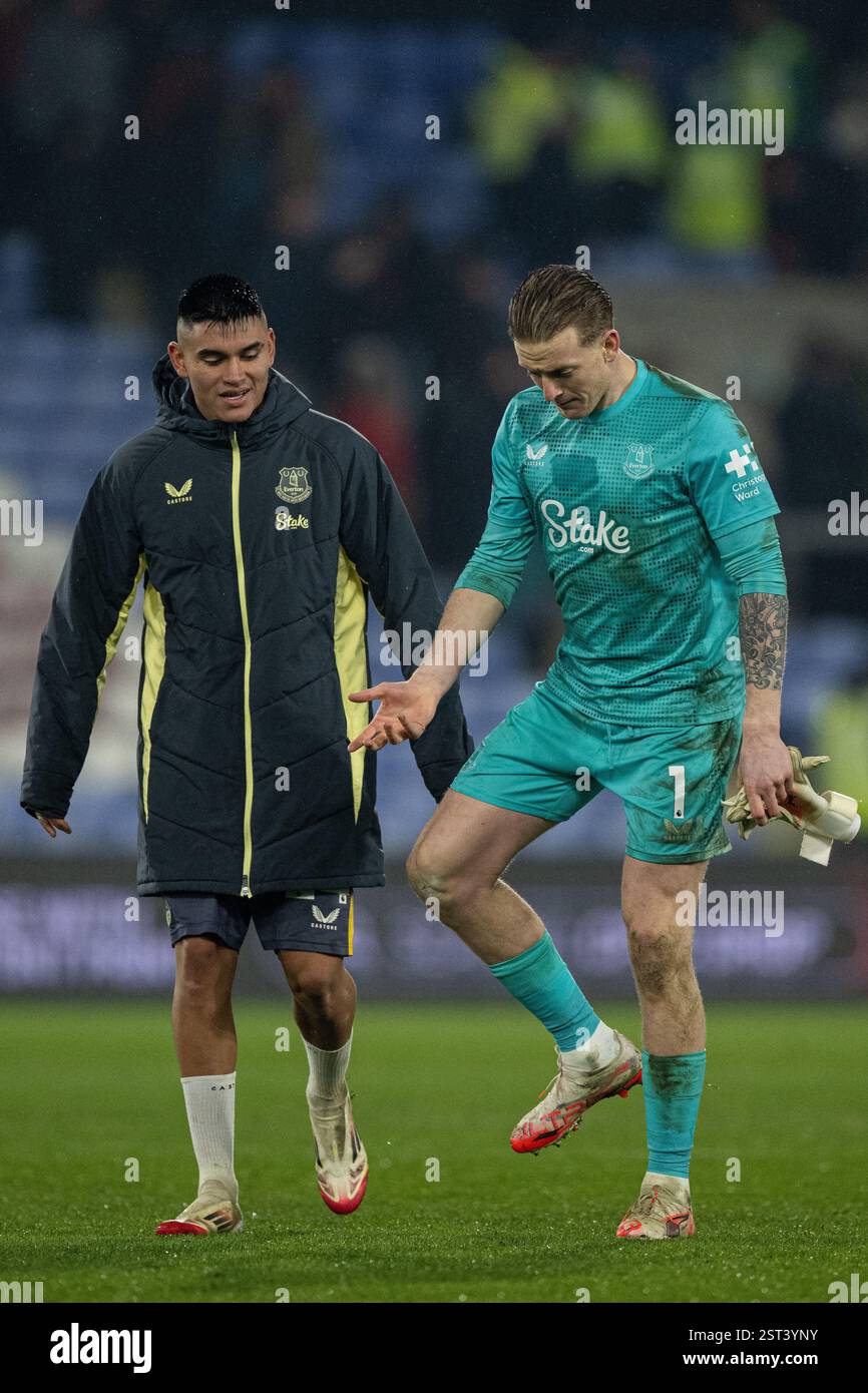 GB. LONDON, 15 February 2025 - Carlos Alcaraz and Jordan Pickford of ...