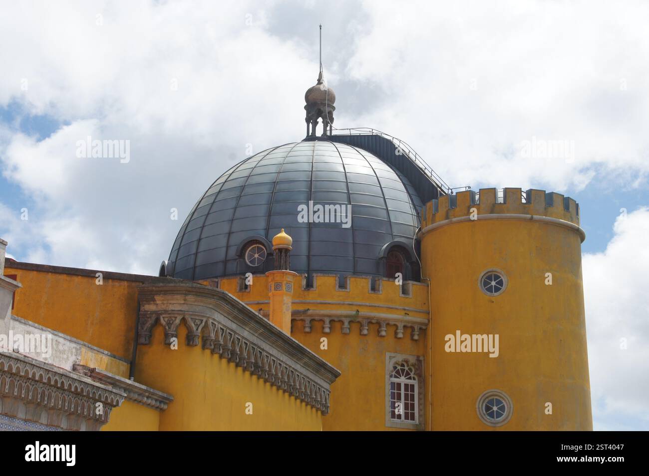 Pena Palace, Sintra, Portugal. A vibrant yellow castle with intricate ...