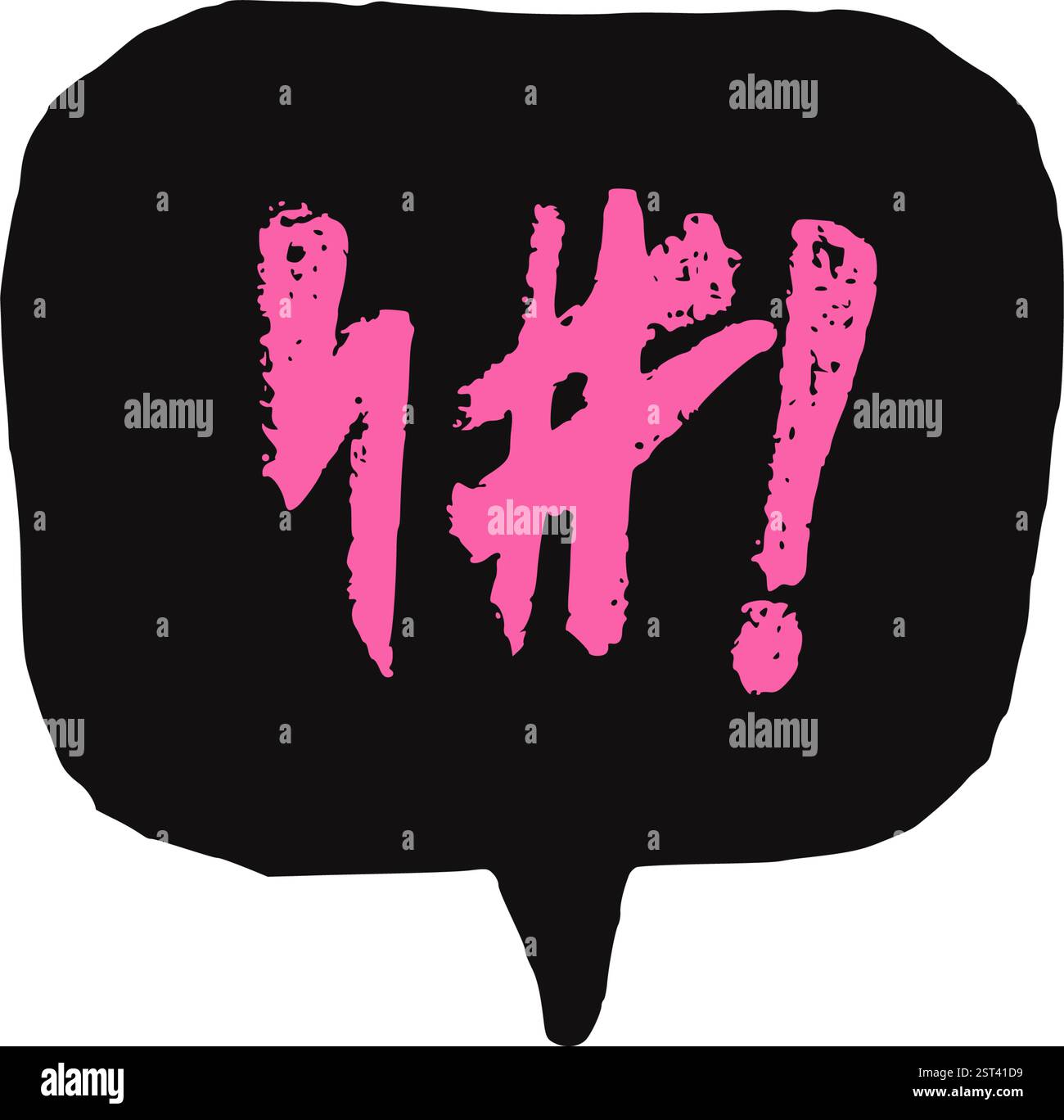 Speech bubbles with abstract swear words. Curse crayon doodle rage text ...
