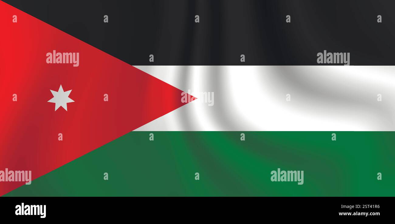 Flag of Jordan. National symbol in official colors. Template icon ...