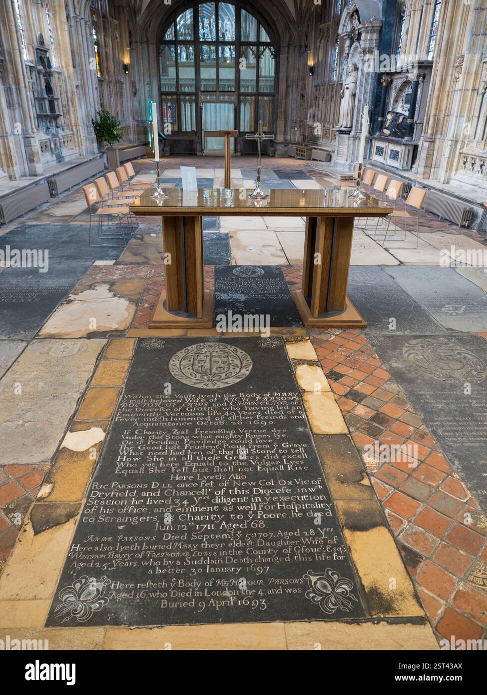 Gravestone in the Floor of Lady's Chapel, Gloucester Cathedral ...