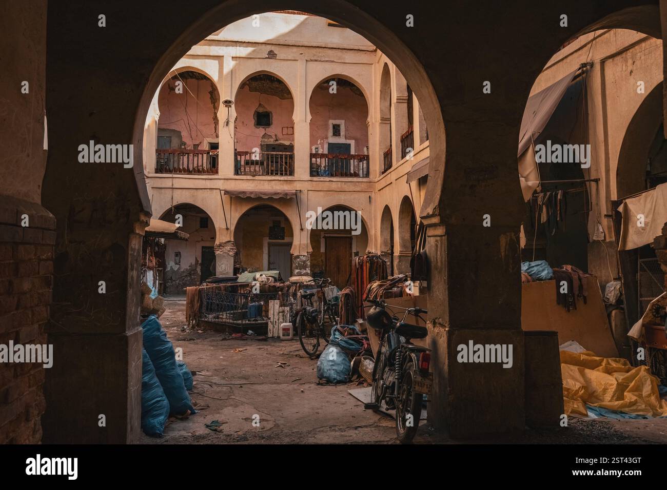 Internal yard in the traditional Riyad house in Marakkesh Morocco Stock ...